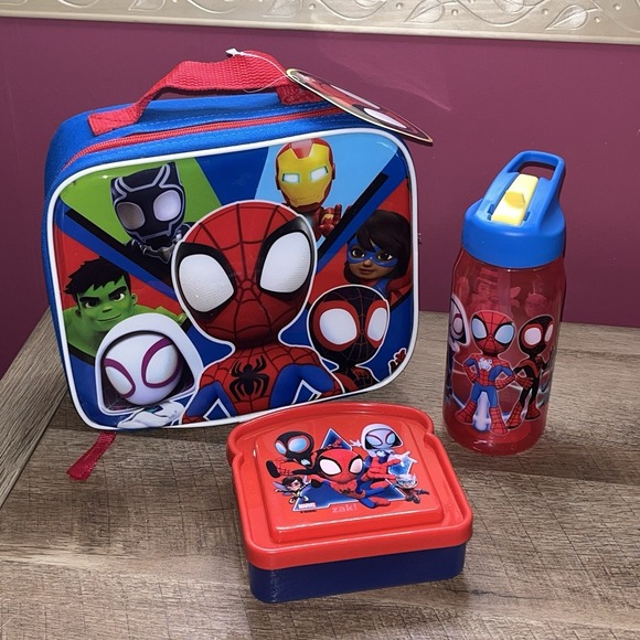 Marvel | Dining | Marvel Spider Man Kids Insulated 3 Piece Lunch Bag ...